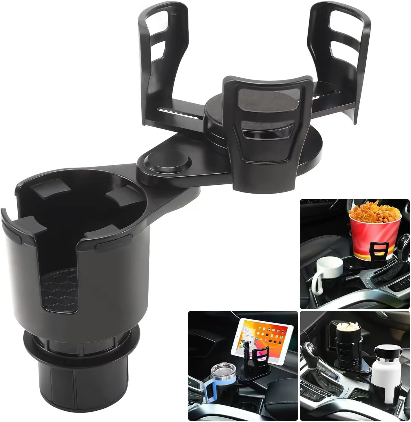 4 in 1 Car Cup Holder Expander,360°Expandable Car Cup Holder,Car Cup ...
