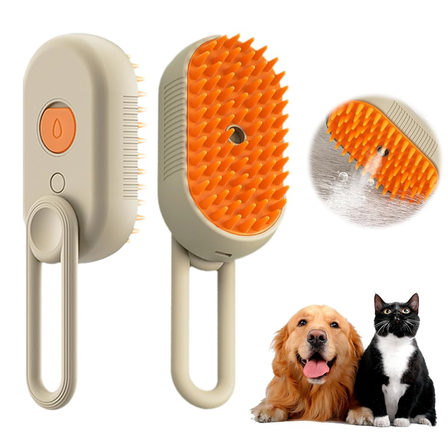4 in 1 Cat Steam Brush, 2025 New Comb for Cats Dogs, Pet Steam Groomer ...