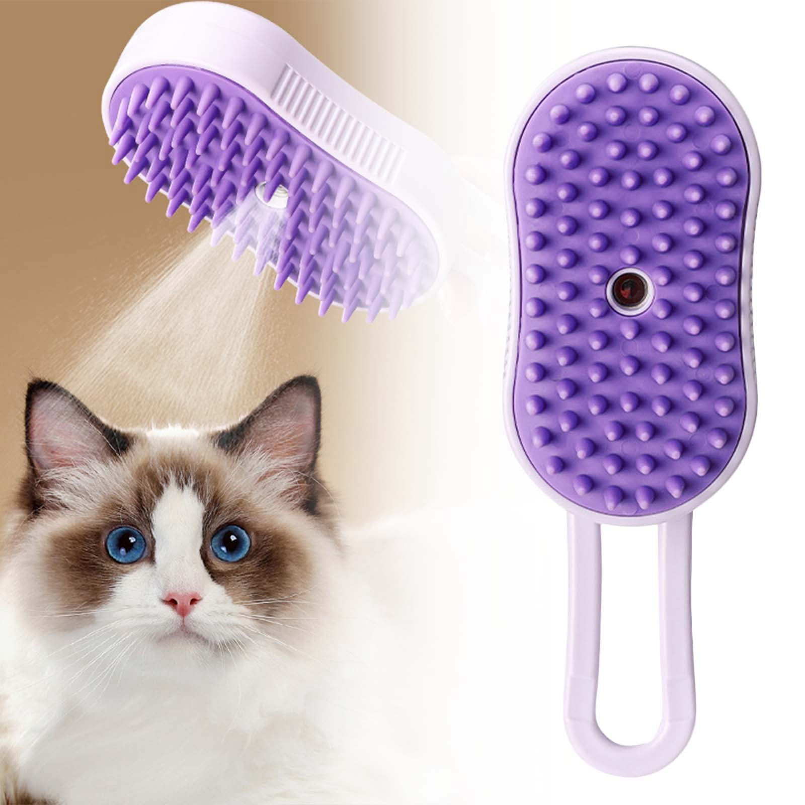 4 in 1 Cat Steam Brush for Shedding, Rechargeable Cat Brush with Steam ...