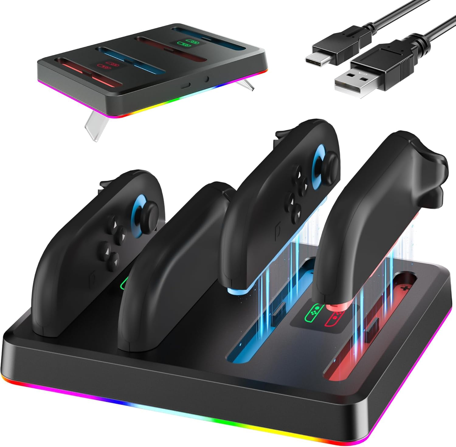 4 in 1 Charging Dock for Switch 2 (2025) Joycon Controller, Magnetic ...