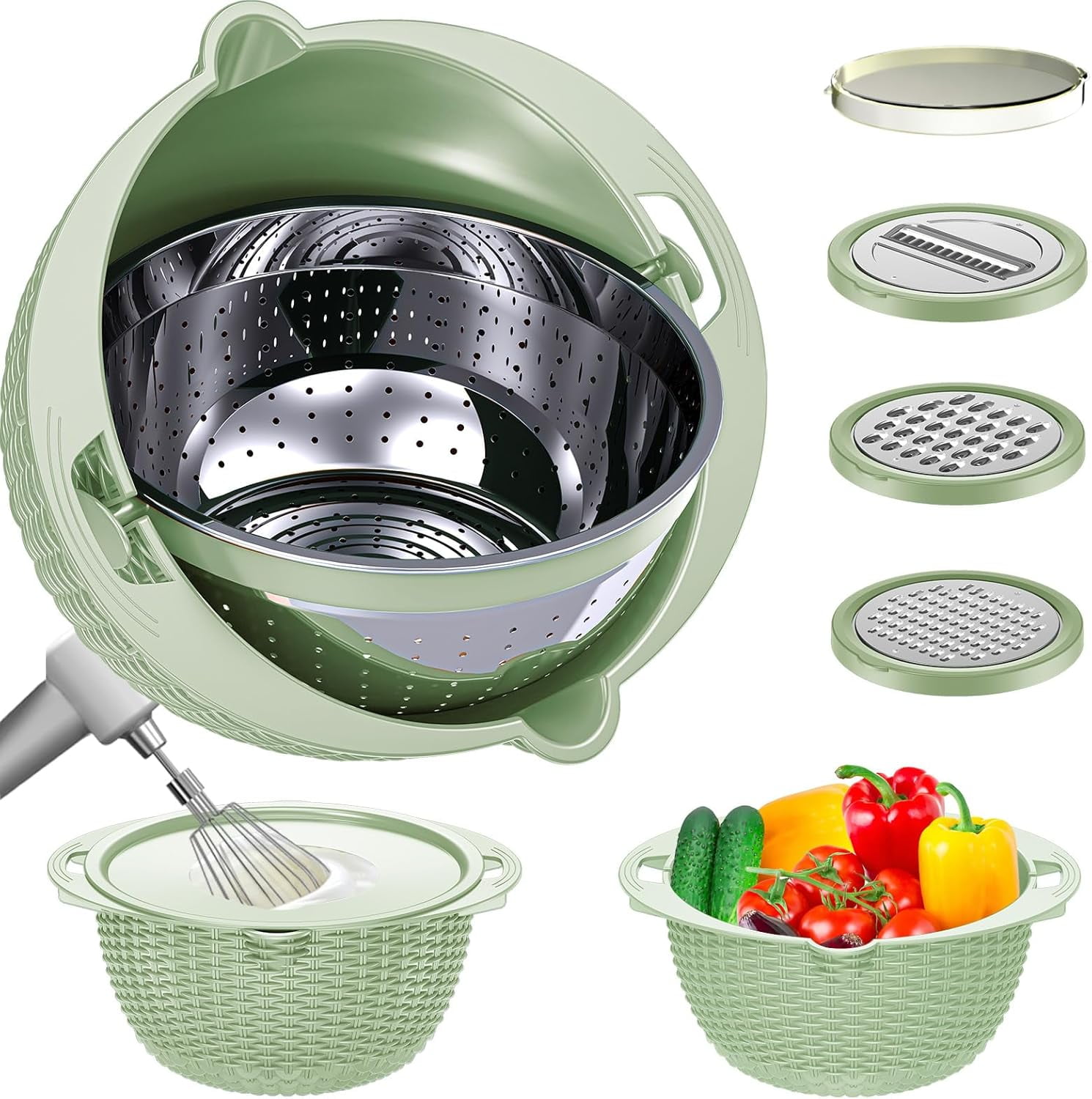 4 in 1 Colander with Bowl Set, Food Strainers and Colanders, Colander ...