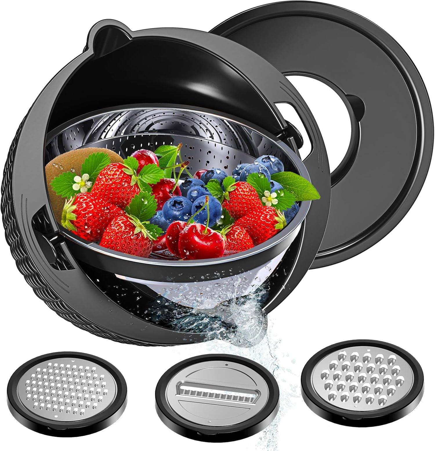 4-1 Colander with Mixing Bowl Set - Colander for Kitchen - Strainers ...