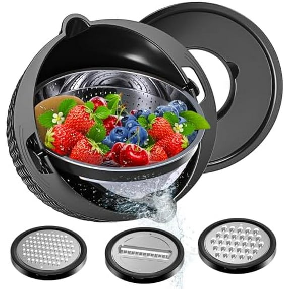 4-1 Colander with Mixing Bowl Set - Colander for Kitchen - Strainers ...