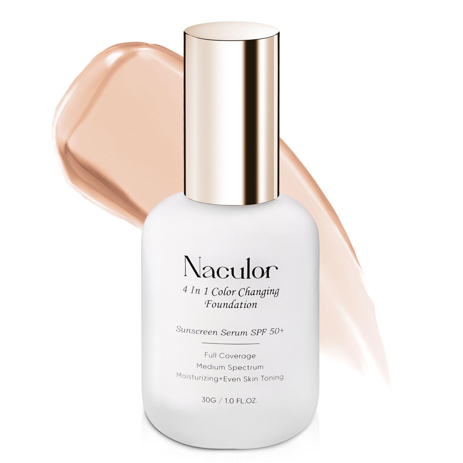 4 IN 1 Color Changing Foundation with SPF 50+, Multi-Use Liquid Makeup ...