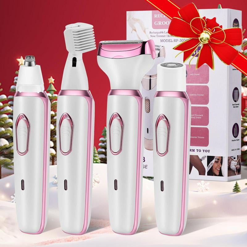4 in 1 Electric Shaver, 1 Set Rechargeable Grooming Kit, Electric Shaver for Women, 4 in 1 ...
