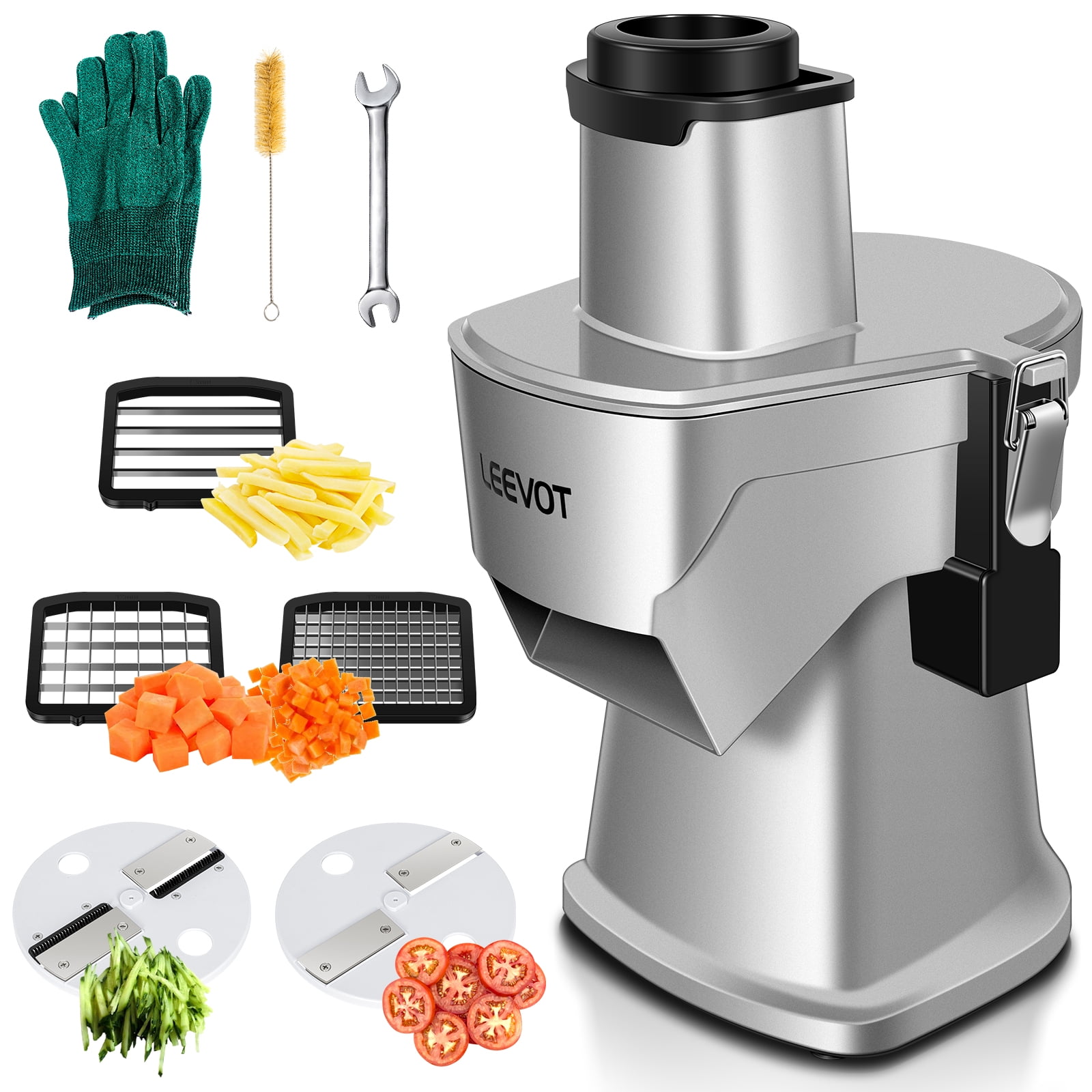 LEEVOT Electric Vegetable Chopper 4 in 1 Multifunctional Food Processor ...