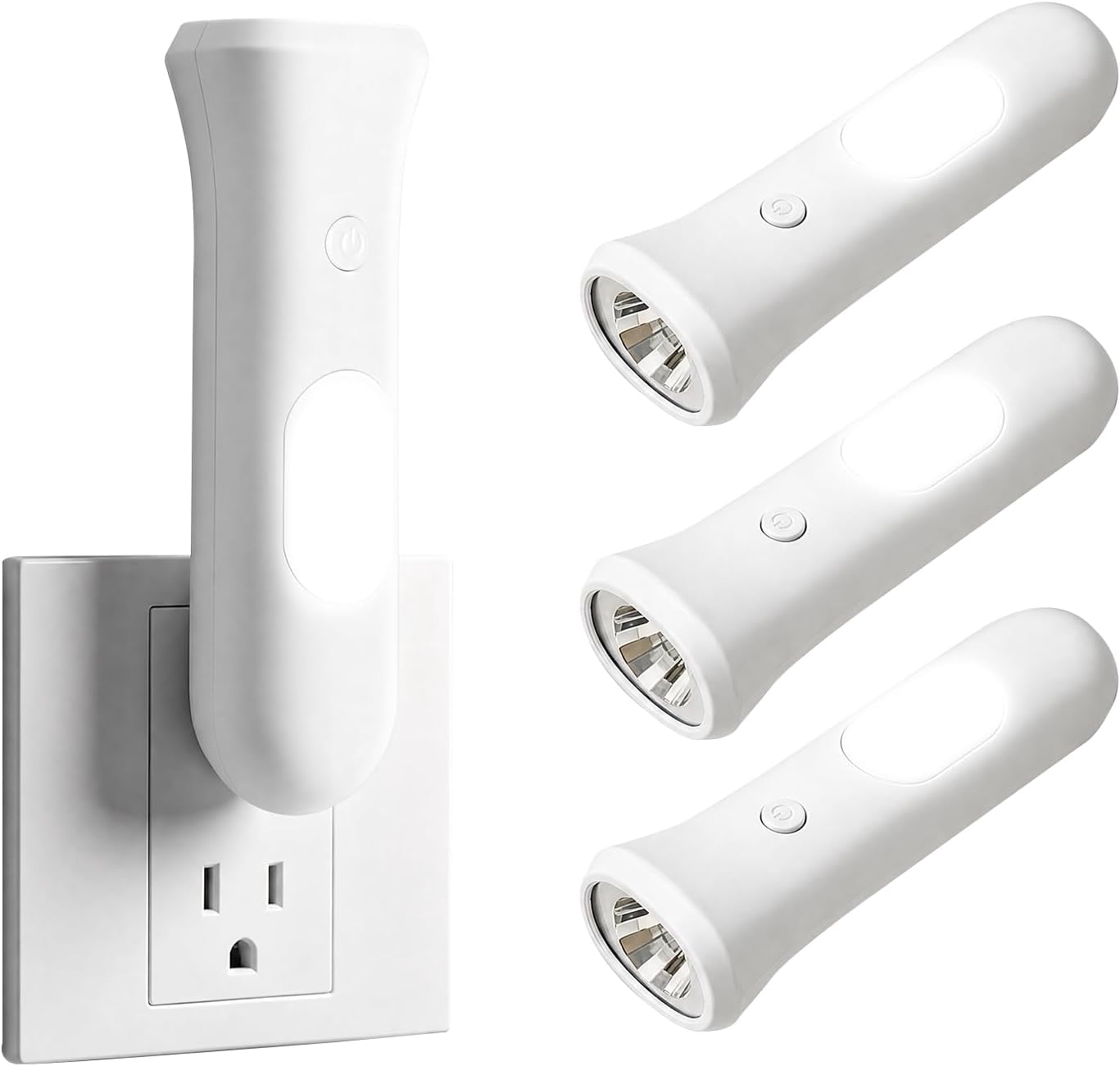 4 in 1 Emergency Lights for Home Power Failure, 3 Pcs Rechargeable LED ...