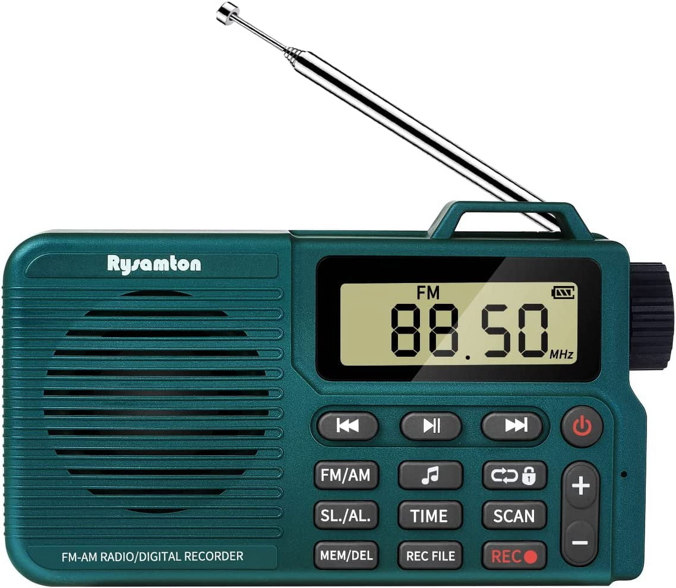 4 in 1 AM FM Radio, Portable Digital Radio Recorder with Bluetooth ...