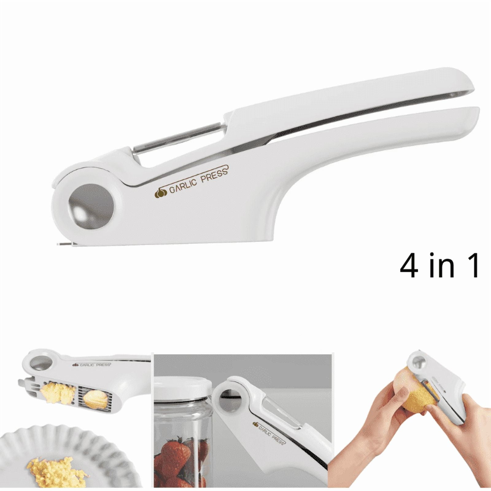 4 IN 1 Garlic Press Set, Rust Proof & Dishwasher Safe Professional ...