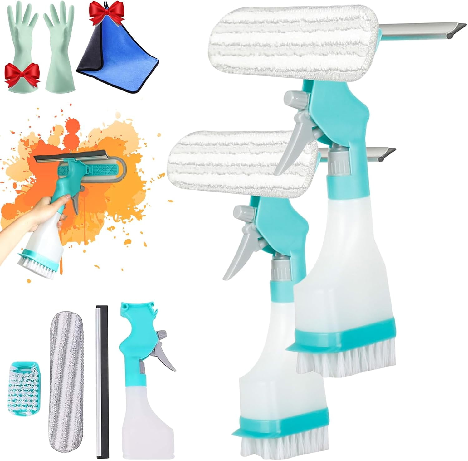 4 in 1 Glass Cleaner Scraper, 4 in 1 Glass Cleaner, Squeegee ...