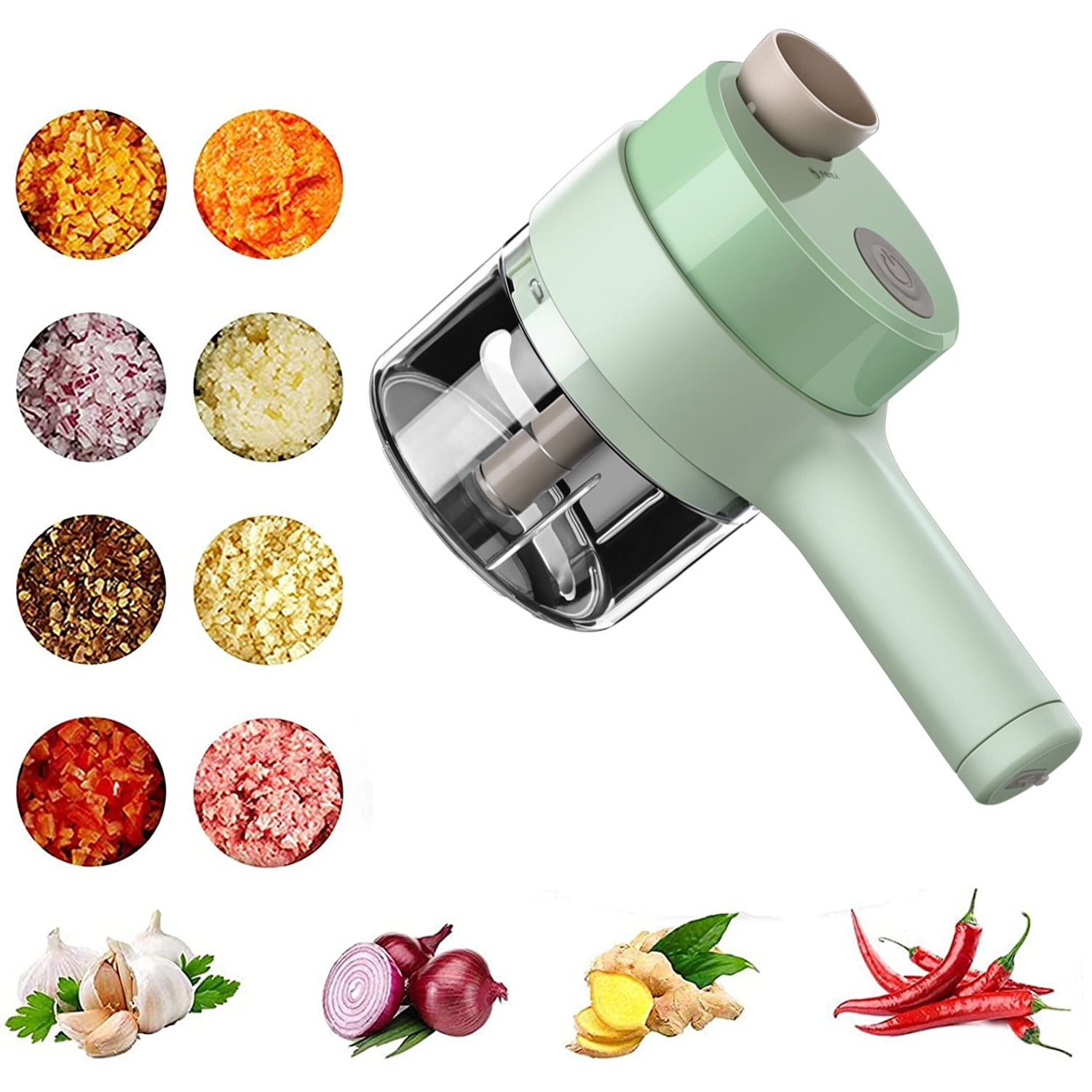 4 in 1 Handheld Electric Vegetable Cutter Set, Electric Garlic Chopper ...