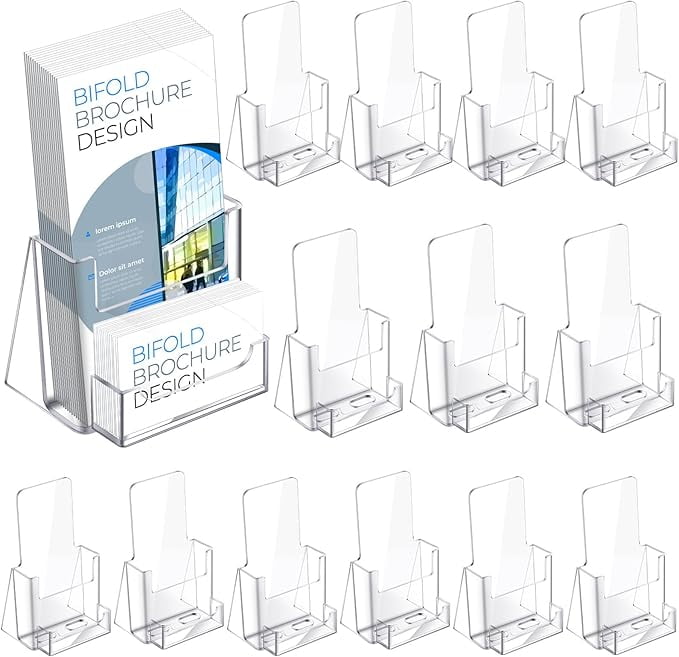 4.1 Inch Brochure Holder with Business Card Holder Wide Pamphlet Holder ...