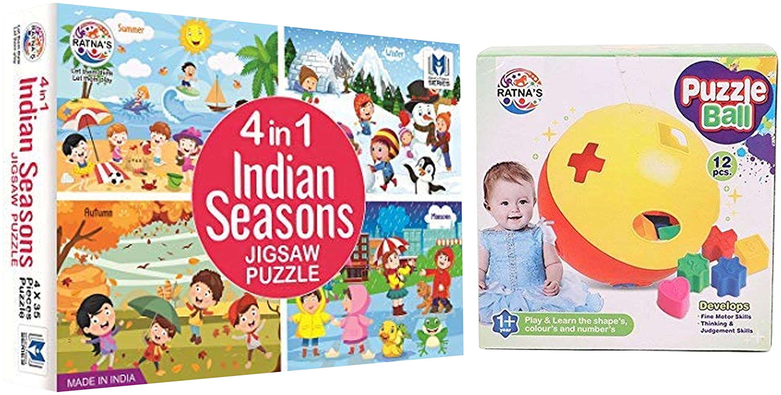 4 in 1 Indian Seasons Jigsaw Puzzle for Kids. 4 Jigsaw Puzzles 35 ...