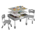 4 in 1 Kids Activity Table & 2 Chairs Set, Double Sided Reversible ...