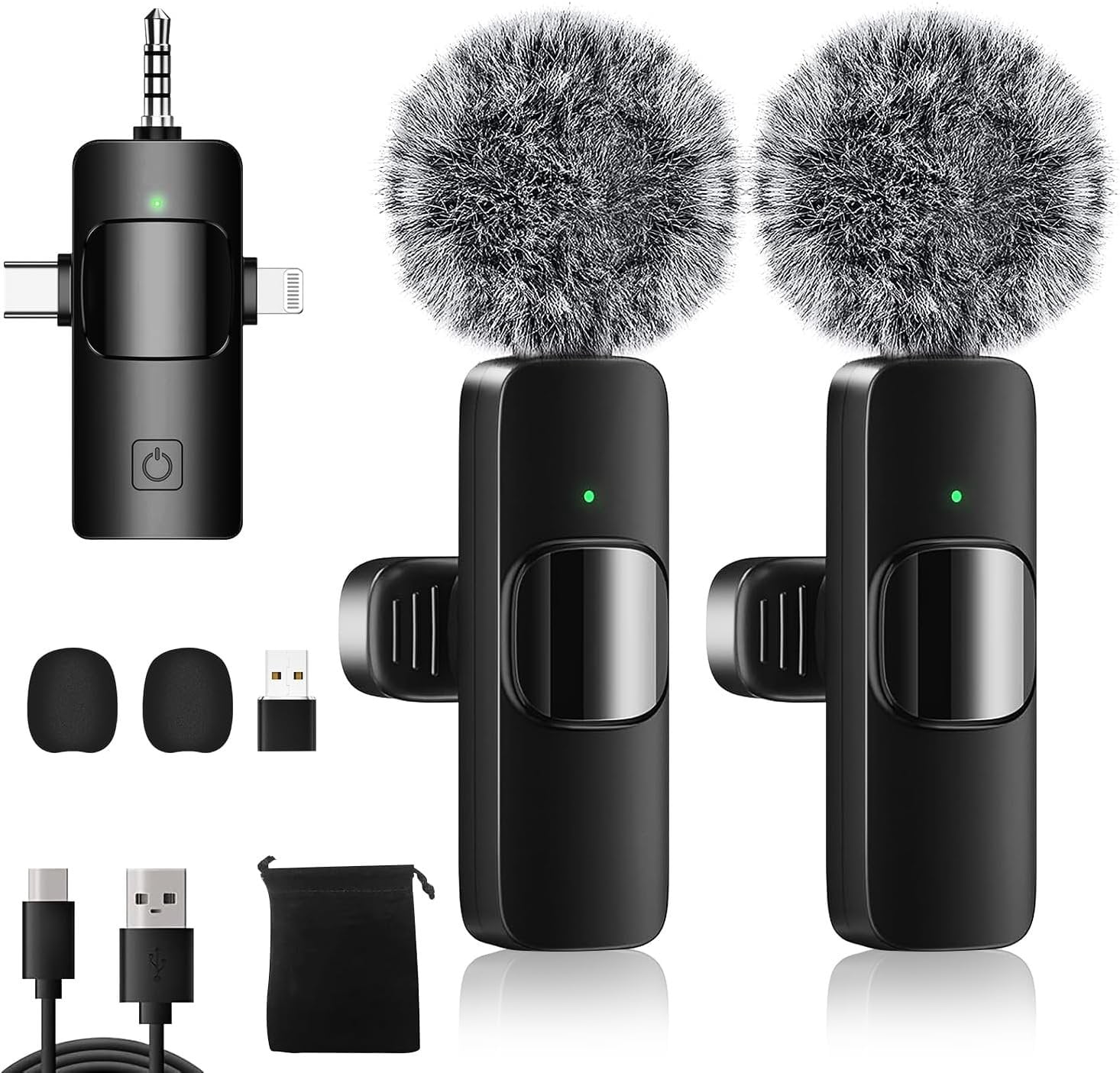 4 in 1 Lavalier Microphones for , Android, Camera, Laptop, USB-C, Mini ...
