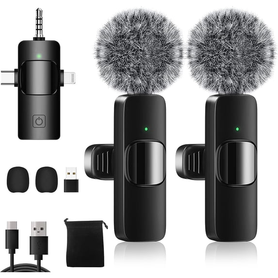4 in 1 Lavalier Microphones for , Android, Camera, Laptop, USB-C, Mini ...