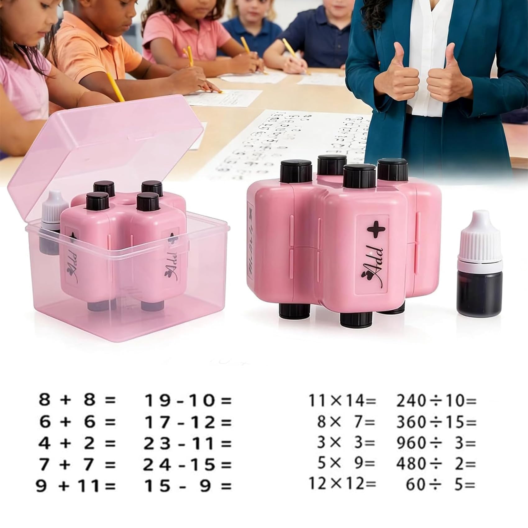 4 in 1 Math Roller Stamp, Math Teacher 4 in 1 Roller Stamp ...