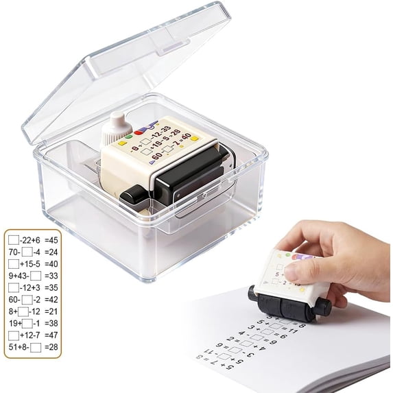 4 in 1 Math Roller Stamp Set, Math Stamp Roller Math Problem Roller ...