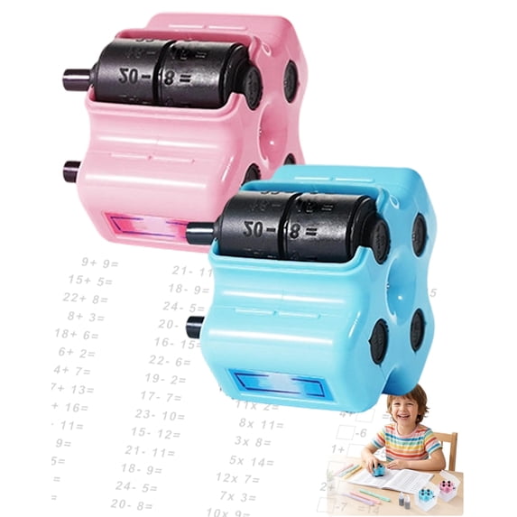 4 in 1 Math Stamp Roller, 4-in-1 Math Practice Roller Stamp Set with ...