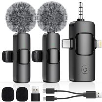 2.4GHZ Wireless Lavalier Microphone Portable Audio Video Recording Mini ...