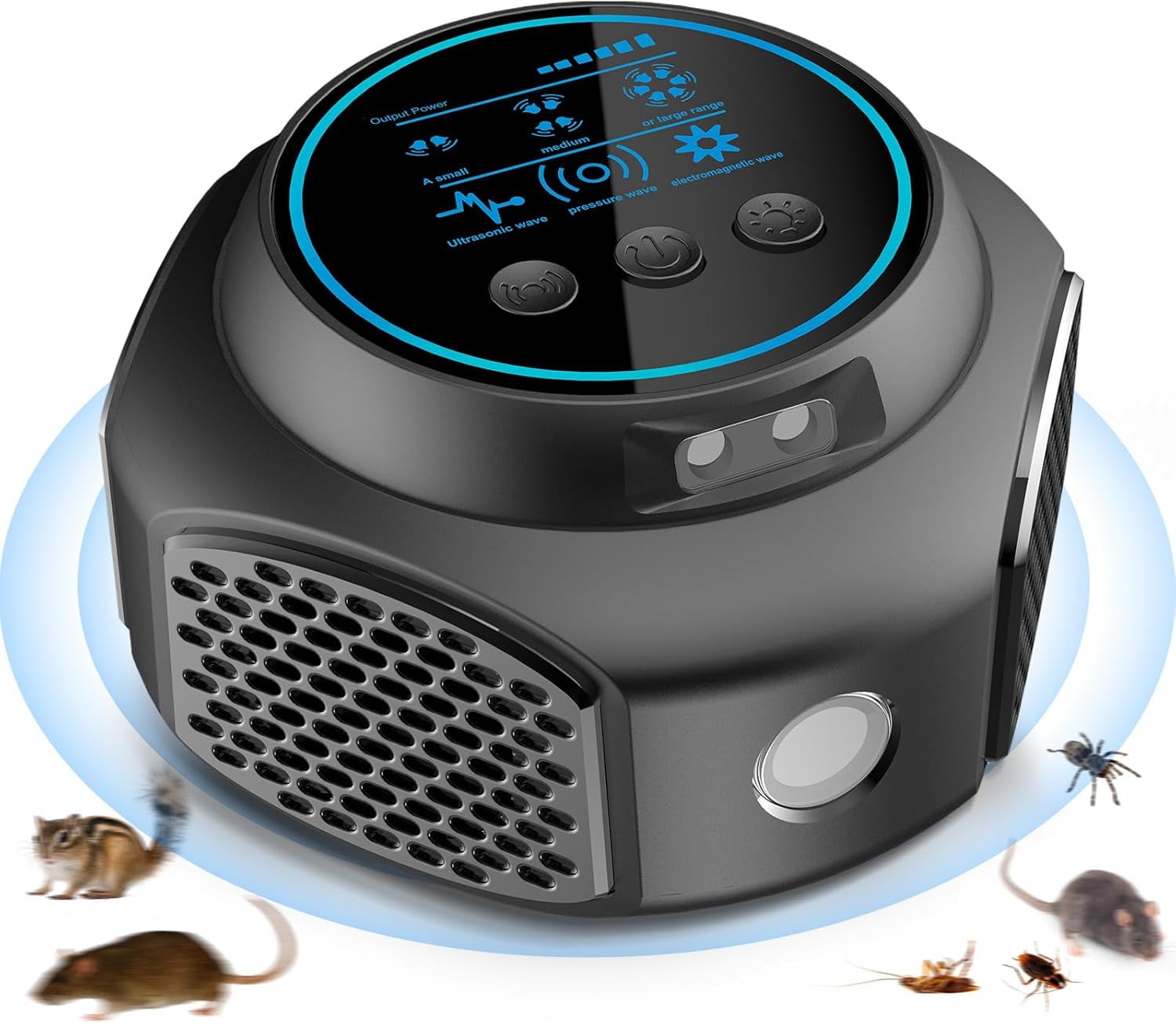 4 in 1 Mouse Repellent, 360° Ultrasonic Rodent Repellent Indoor Mice ...