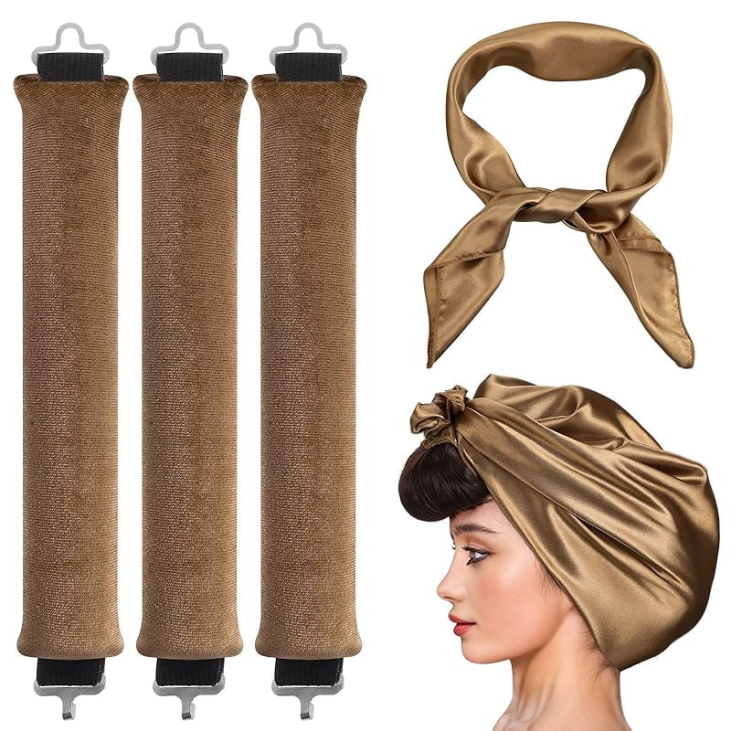 4 in 1 Pack Heatless Curling Rod, No Heat Hair Curlers to Sleep in ...
