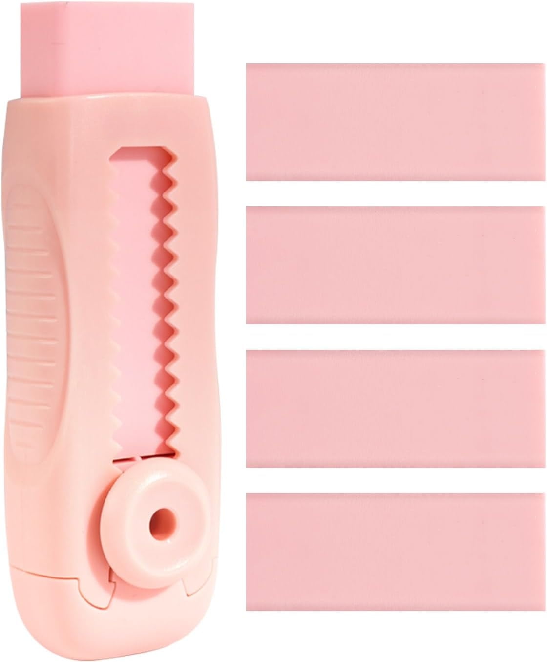 4+1 Pack Retractable Pink Erasers, Sliding Pencil Eraser with 4 Refills ...