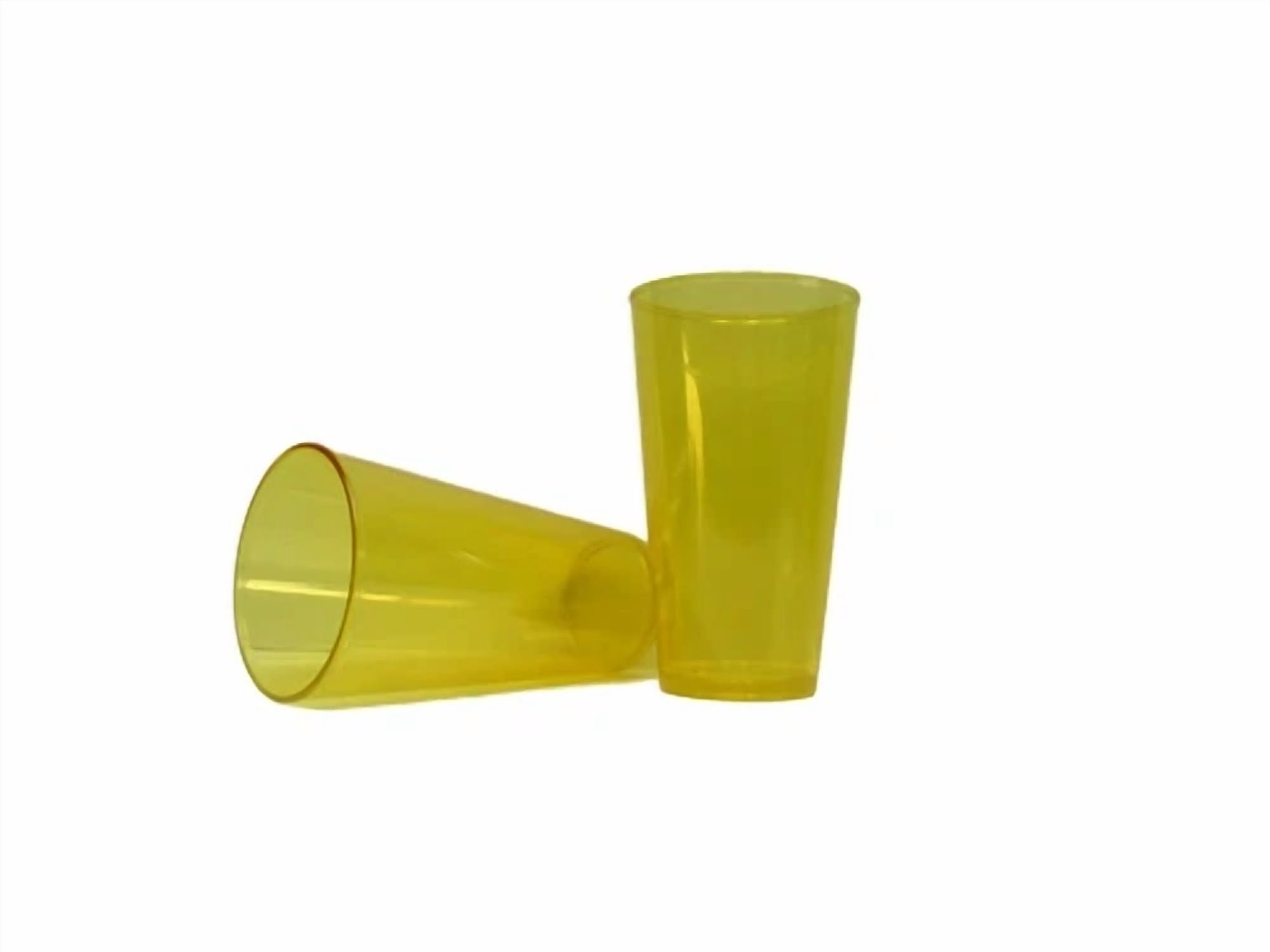 4 1 Pint Yellow Crystal Styrene Pub Drinking Glasses Made Usa* Break ...