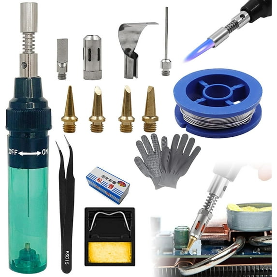4 in 1 Portable Soldering Iron Kit, Cordless Adjustable Butane Gas ...
