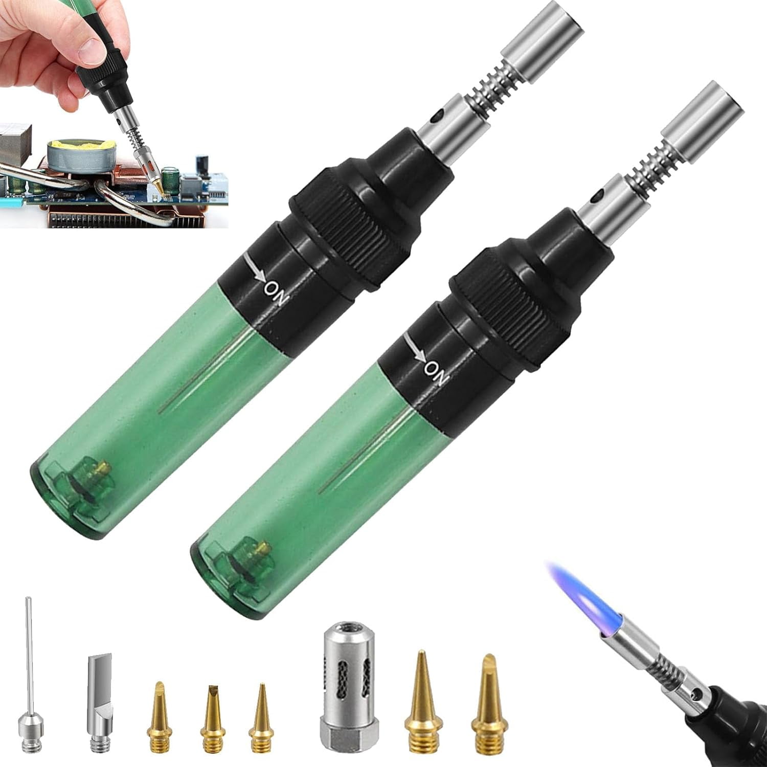 4 in 1 Portable Soldering Iron Kit, Cordless Adjustable Gas Welding ...