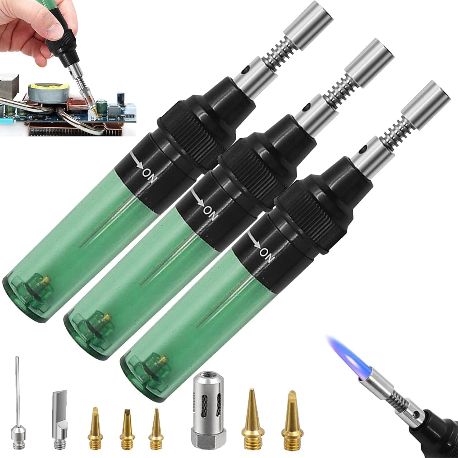 4 in 1 Portable Soldering Iron Kit, Cordless Adjustable Gas Welding ...