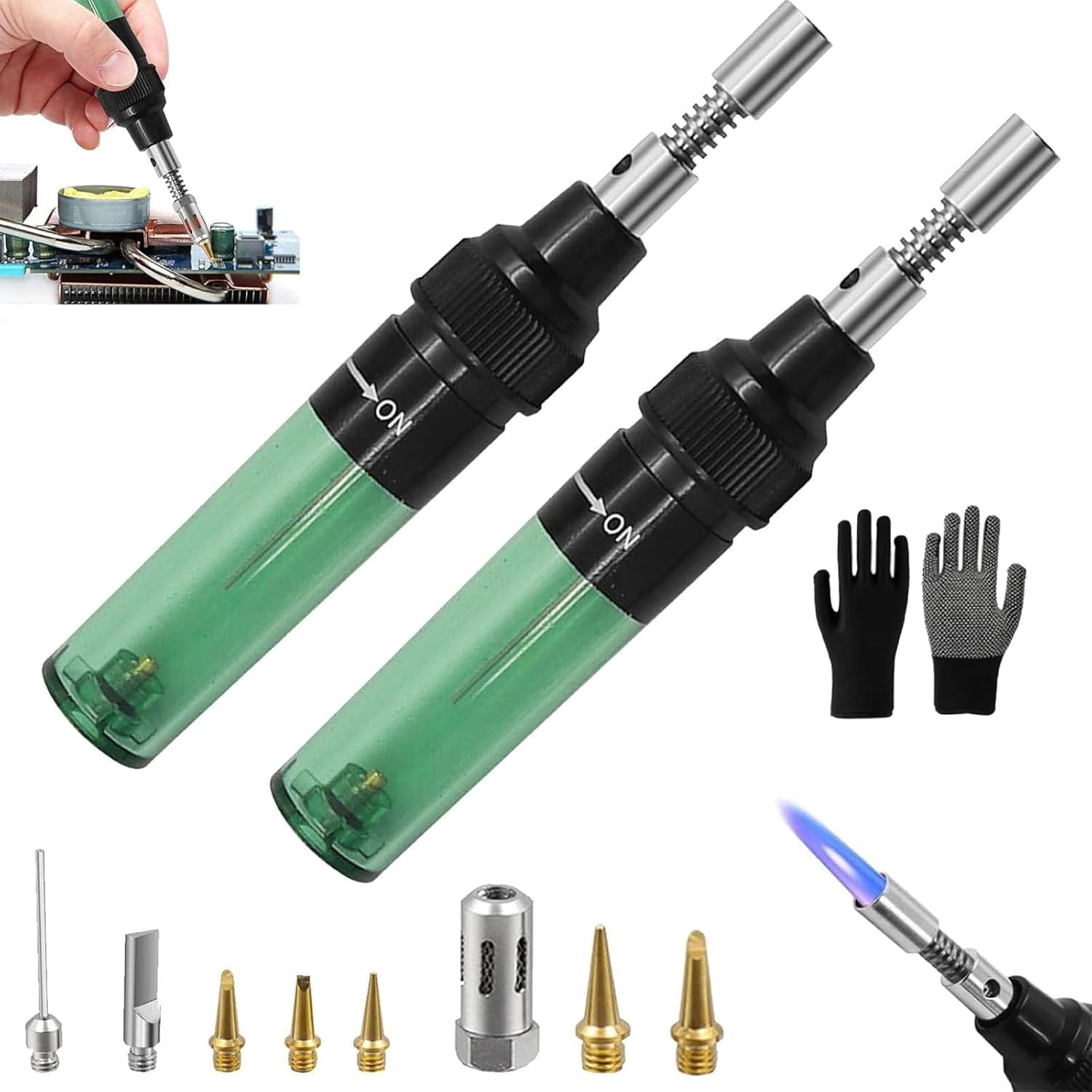 4 in 1 Portable Soldering Iron Kit, Cordless Adjustable Gas Welding ...