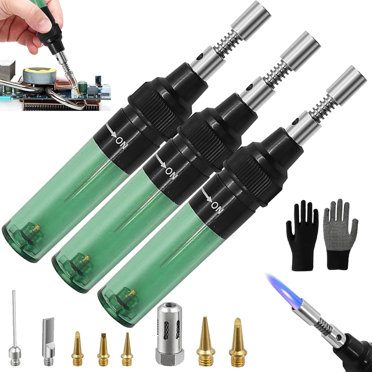 4 in 1 Portable Soldering Iron Kit, Cordless Adjustable Gas Welding ...