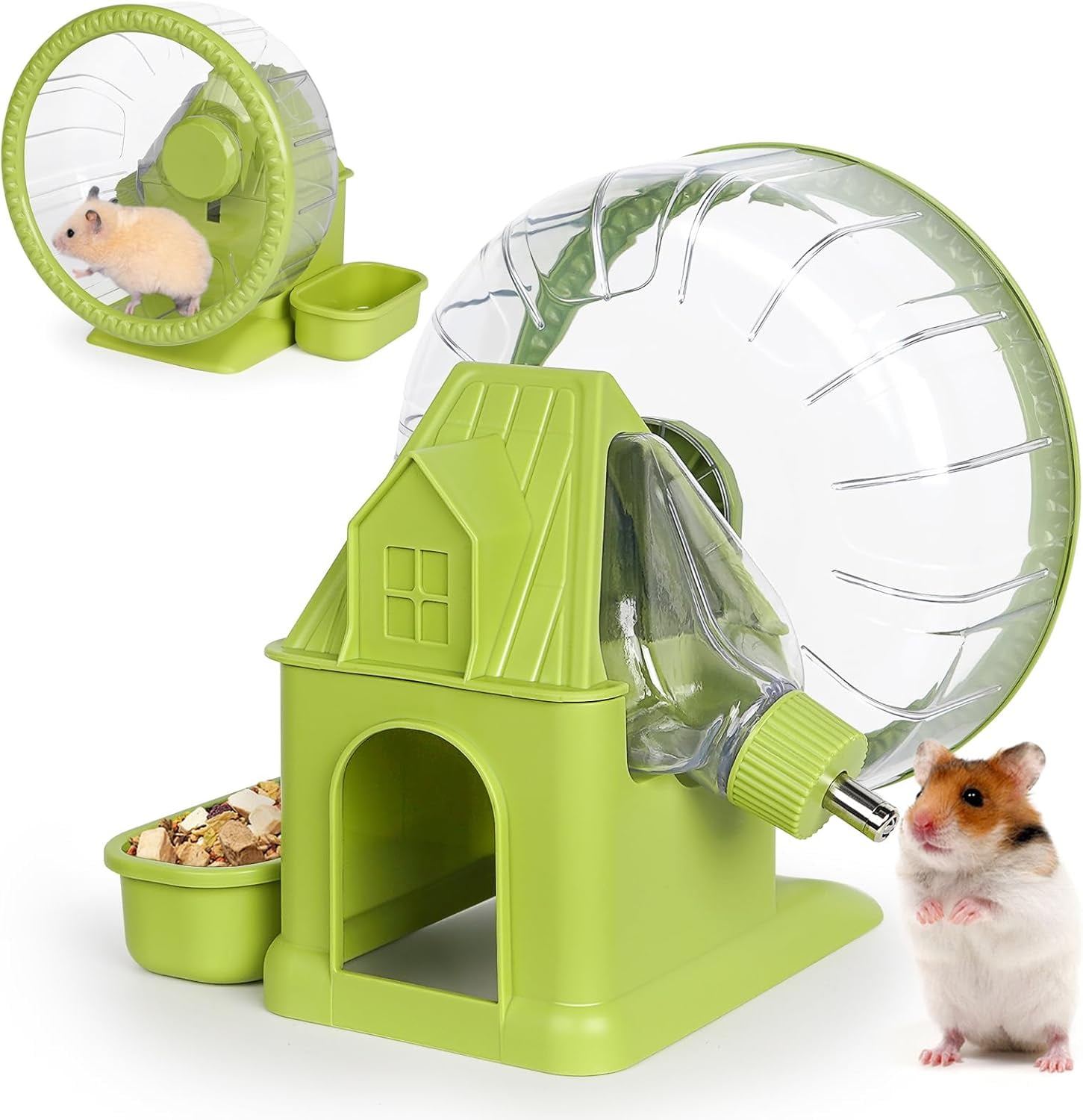 4 in 1 Quiet Hamster Exercise Wheel, Multi Functional Hamster House ...