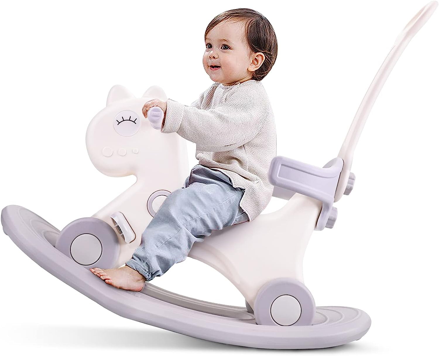 4 in 1 Rocking Horse for Toddlers 1-3 Years Old, Baby Rocking Toy Fun ...
