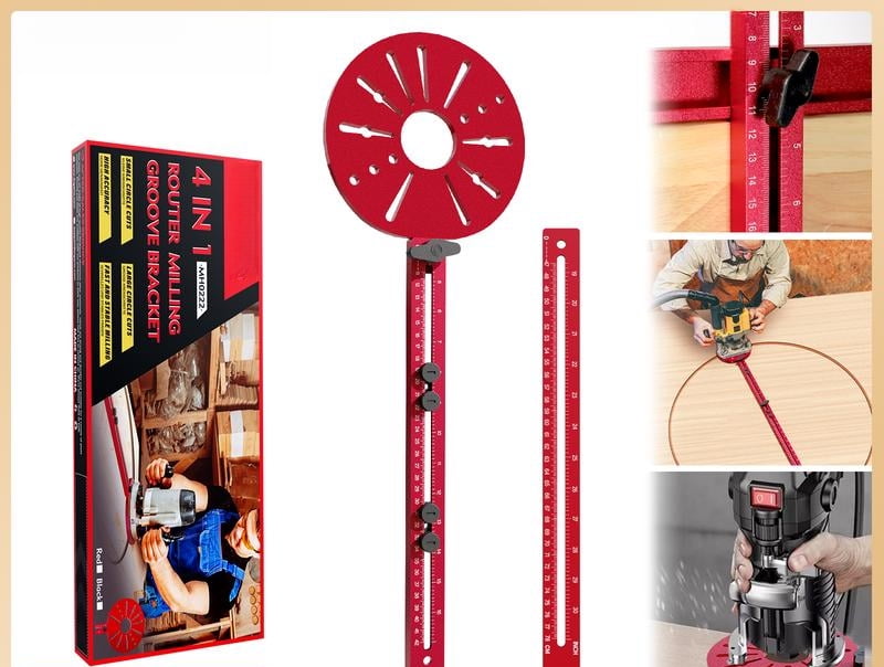 4 in 1 Router Milling Groove Bracket, Aluminum Alloy Router Circle ...