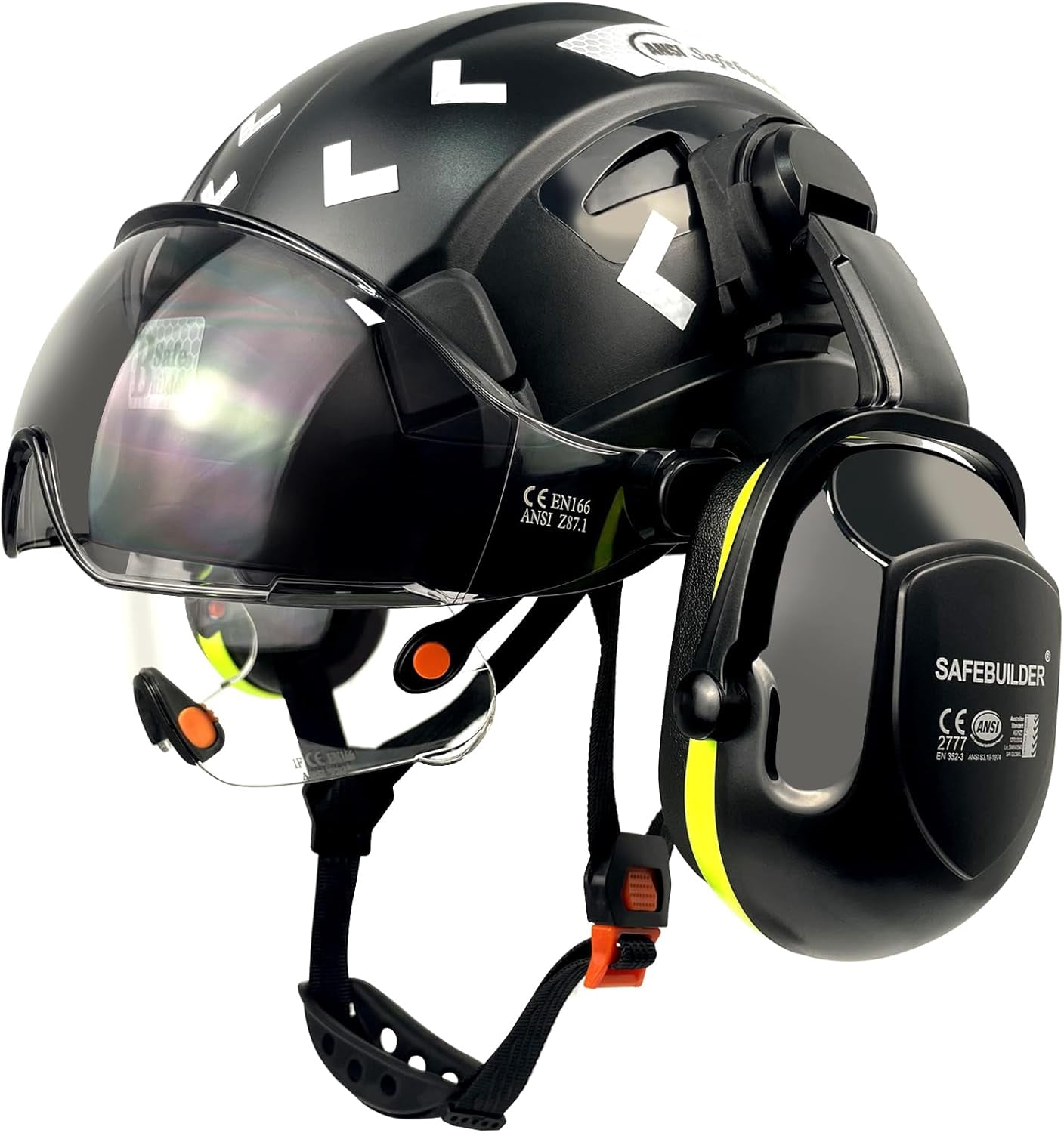 4 in 1 Safety Helmet with Hard Hats, Visor, Hearing Protection ...