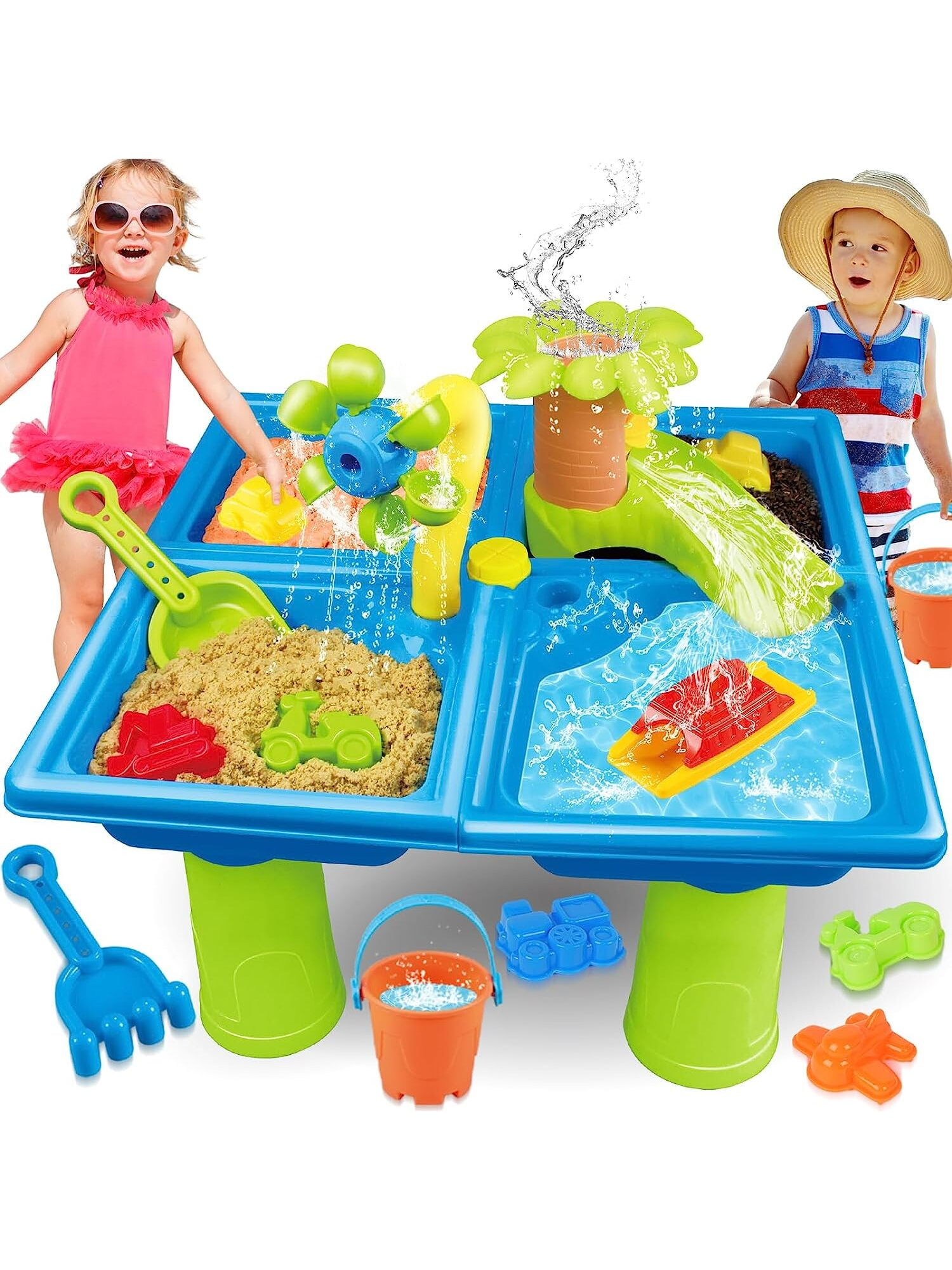 4 In 1 Sand Water Table For Toddlers Kids Portable Water Play Table ...