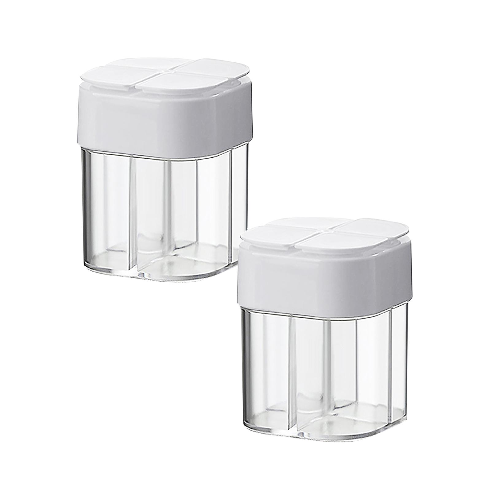4 In 1 Seasoning Container, 4 Grids Flip Clear Plastic Pepper Splitter ...