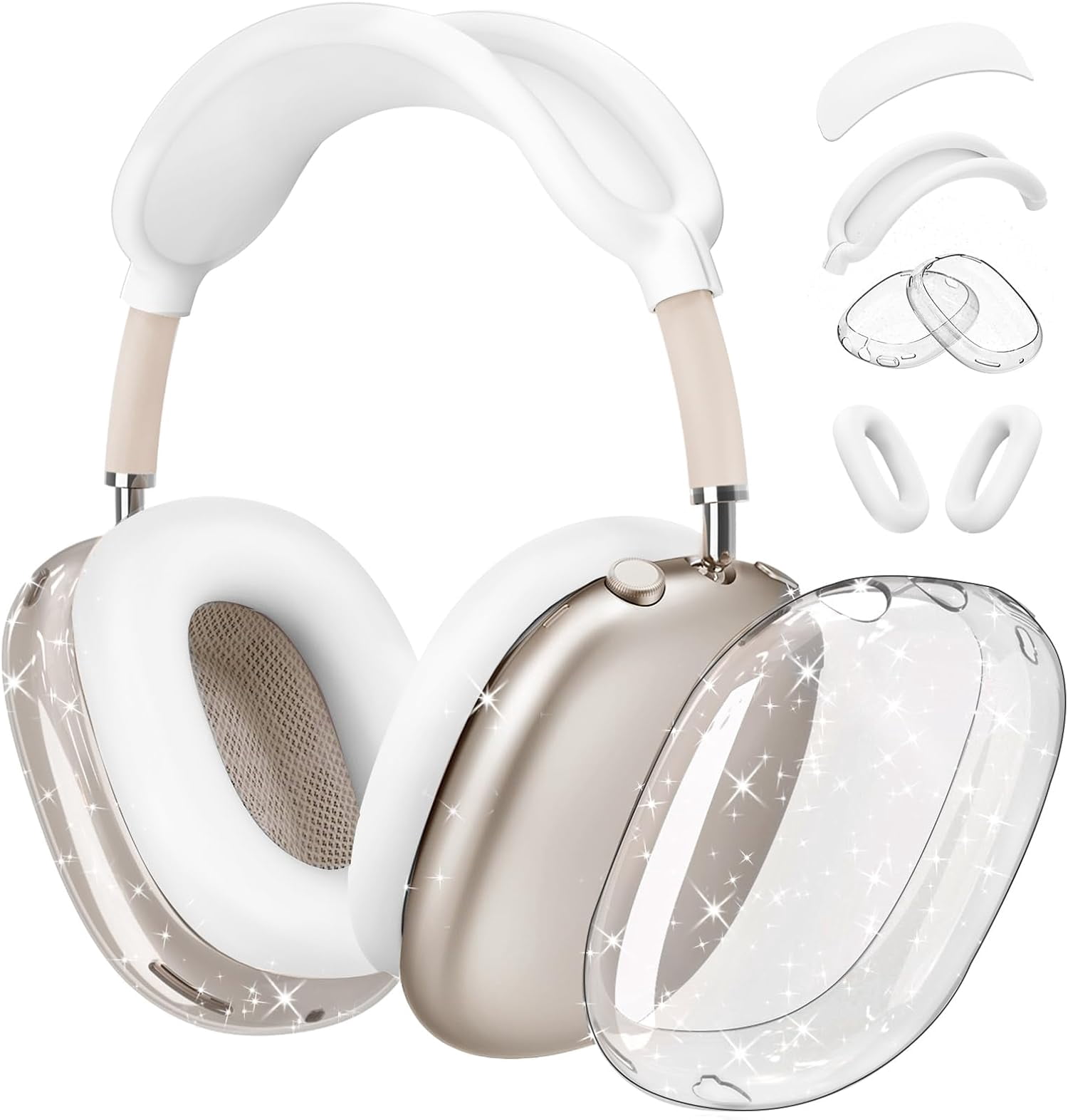 4 in 1 Set Case for Headphones, Clear Soft TPU Anti-Scratch Protective ...