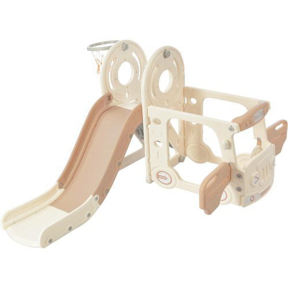 4 in 1 Slide Set,Kids Slide with Bus Play Structure Climber ...