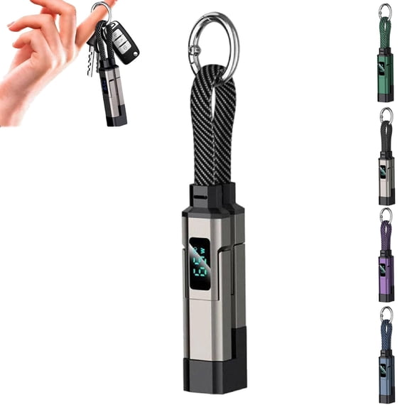 4 in 1 Smart Display Keychain Cable, Portable Charger Keychain, 65W ...