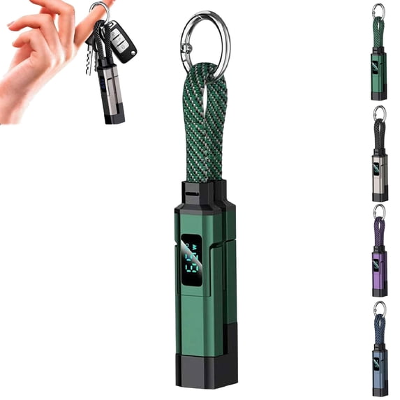 4 in 1 Smart Display Keychain Cable, Portable Charger Keychain, 65W ...
