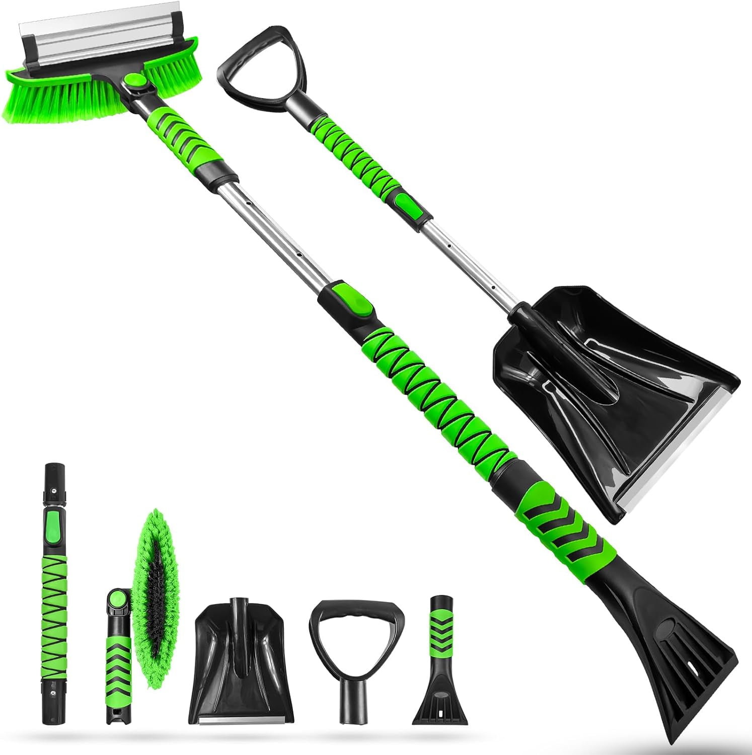 4 in 1 Snow Brush with Squeegee and Snow Shovel for Car, Extendable ...