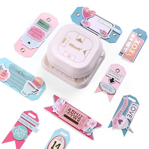 4 in 1 Tag Punch for Paper Crafts, 2024 New Gift Tag Marker Punch ...