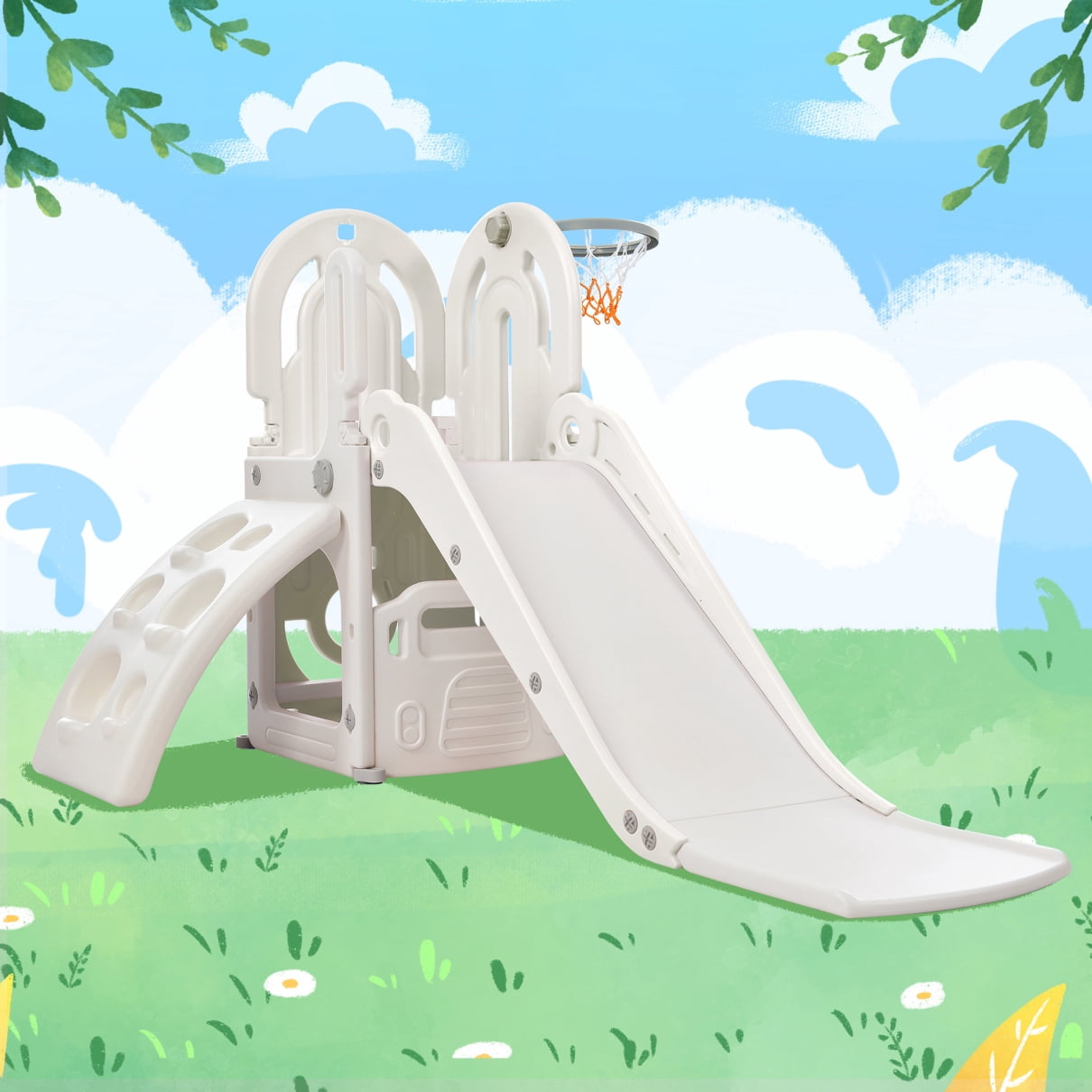 Triple Tree HDPE Toddler Playground Slides 51.2 Gray - Walmart.com