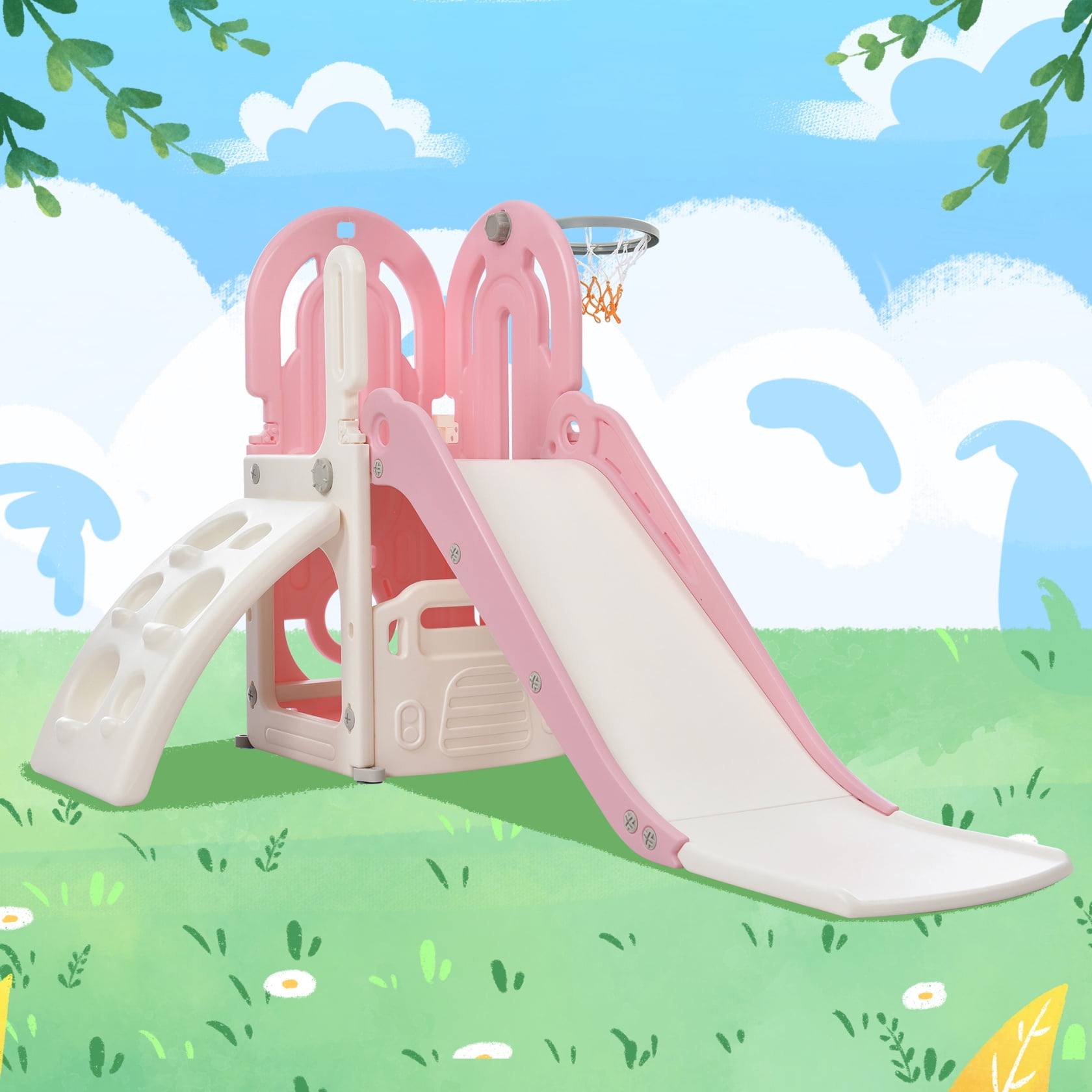 4 in 1 Toddler Climber and Slide Set, Toddler Playground Climber ...