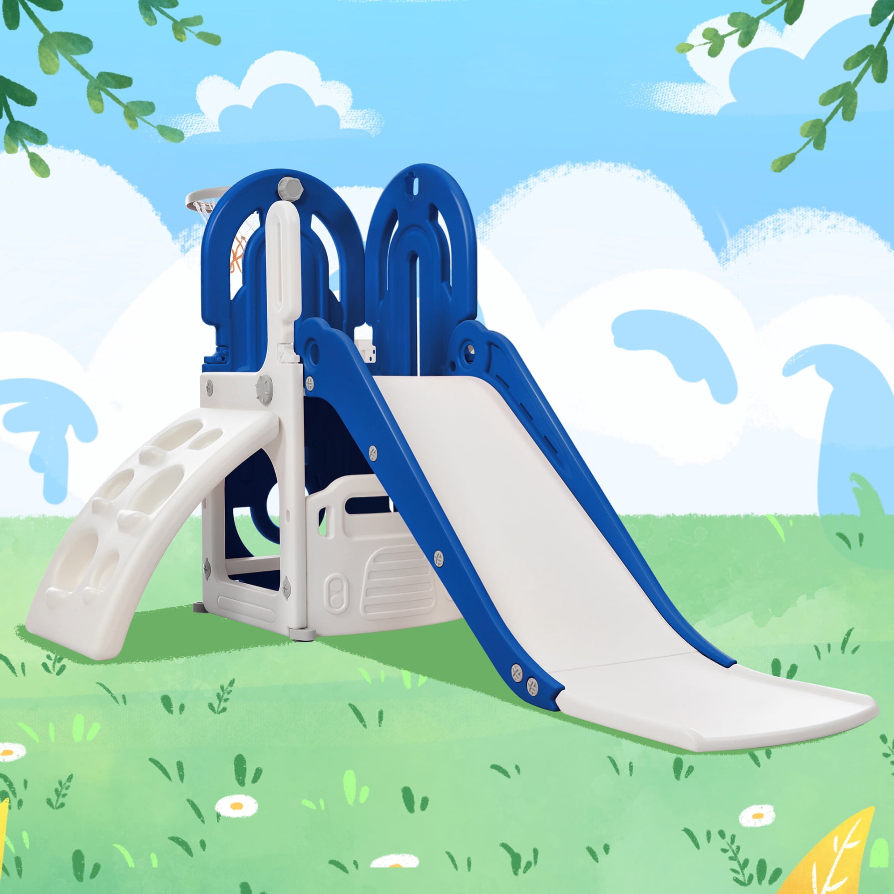 4 in 1 Toddler Climber and Slide Set, Kids Play Climber Slide Playset ...
