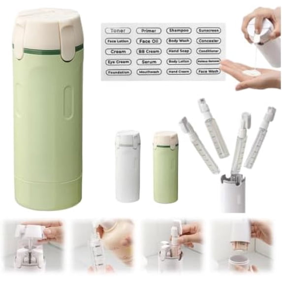 4 in 1 Travel Bottles for Toiletries, Refillable Travel Dispenser ...