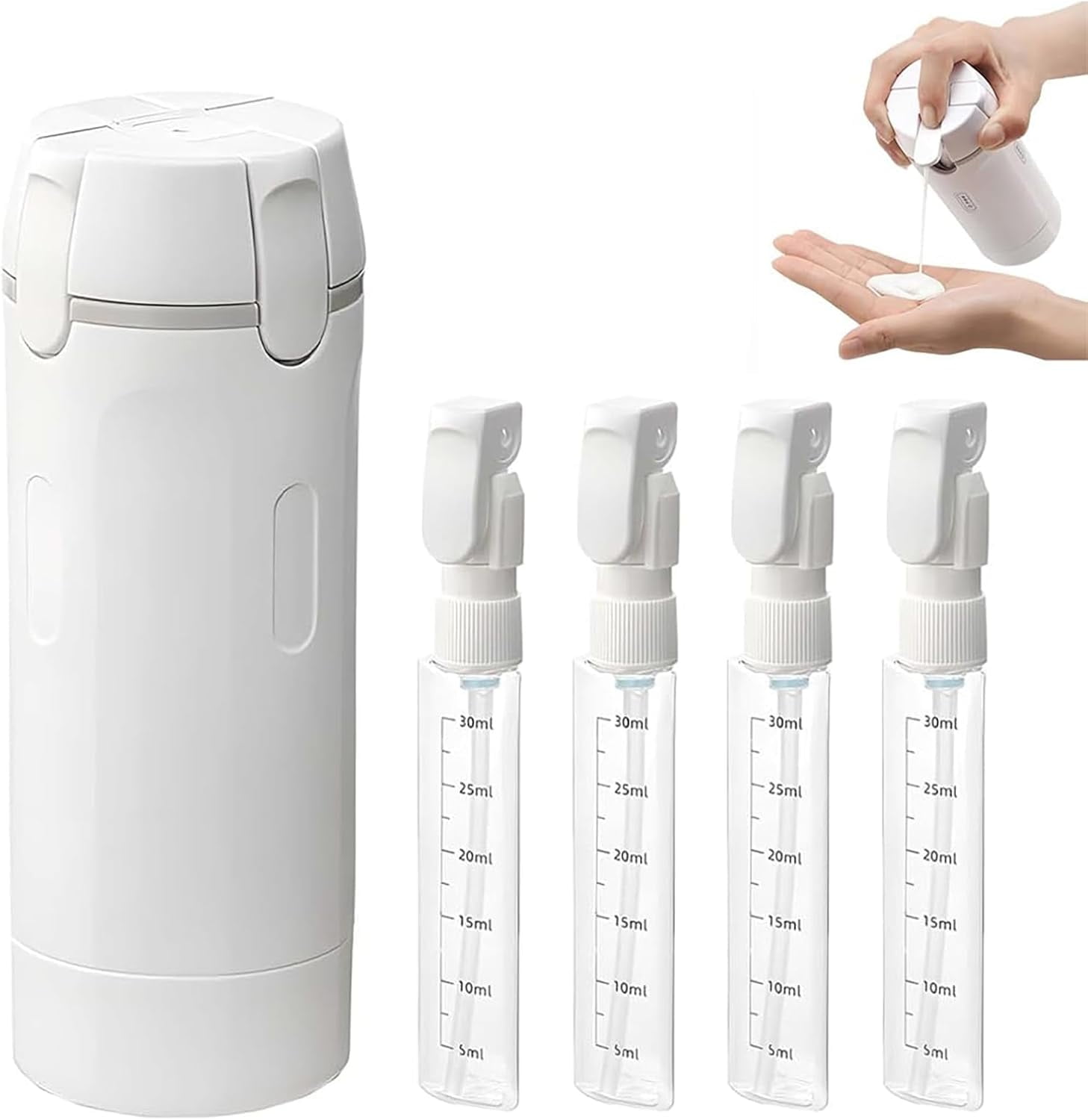 4 in 1 Travel Dispenser Bottle,Leak Proof Refillable Silicone Squeeze ...